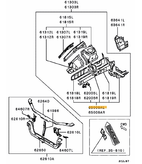 Sidemember assy, FR LH - Ross Sport Europe Ltd