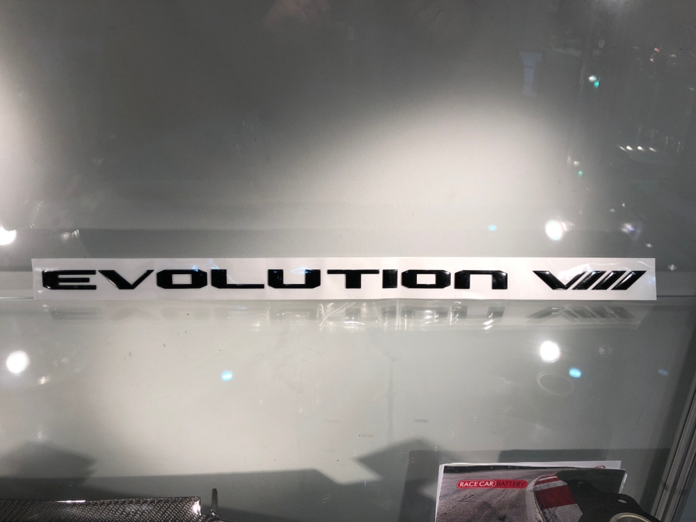 FQ Evolution VIII Boot Badge Evo 8 Black - Ross Sport Europe Ltd
